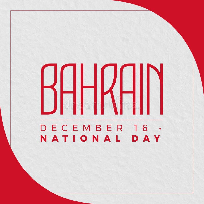 Composition of Bahrain National Day Text Over White Background Stock ...