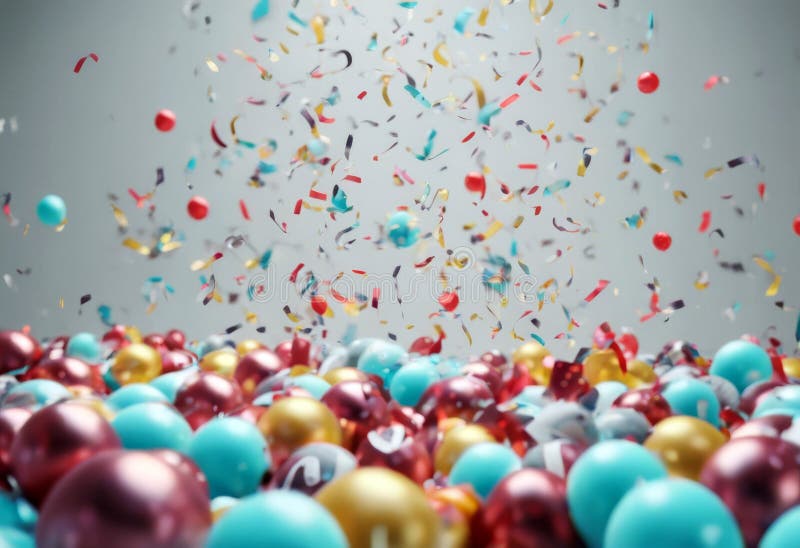 Composition Balls Balloon 3d Numbers Holiday Balloons Rendering ...