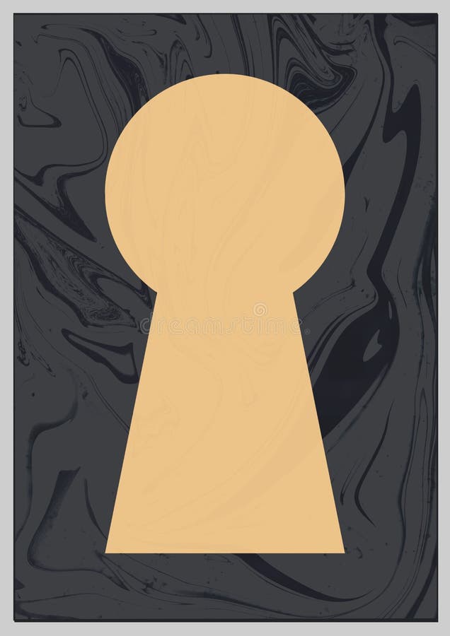 3d Big Keyhole Frame with Small Key Stock Illustration - Illustration ...