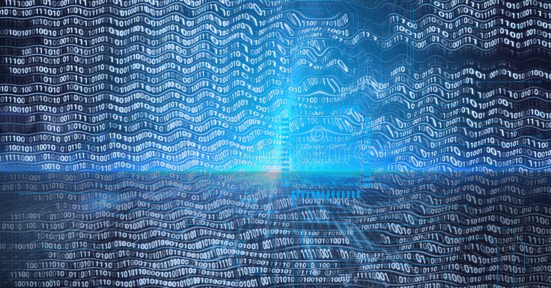 Composition Of Binary Coding Online Security Padlock And Computer 8710