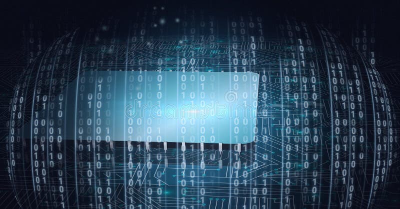 Composition of Binary Coding Over Computer Circuit Board Stock Illustration - Illustration of ...