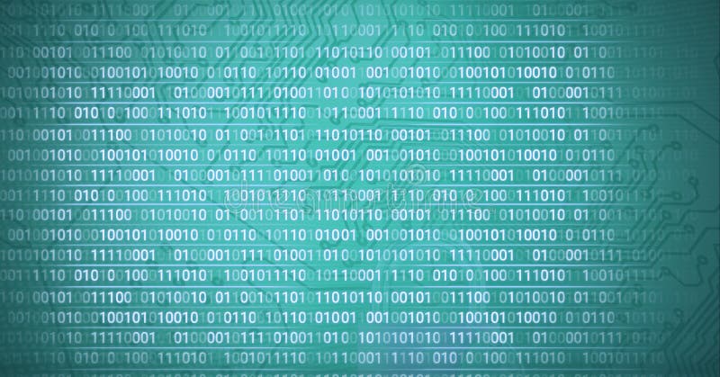 Composition of Binary Coding Processing Ove Computer Circuit Board Stock Illustration ...