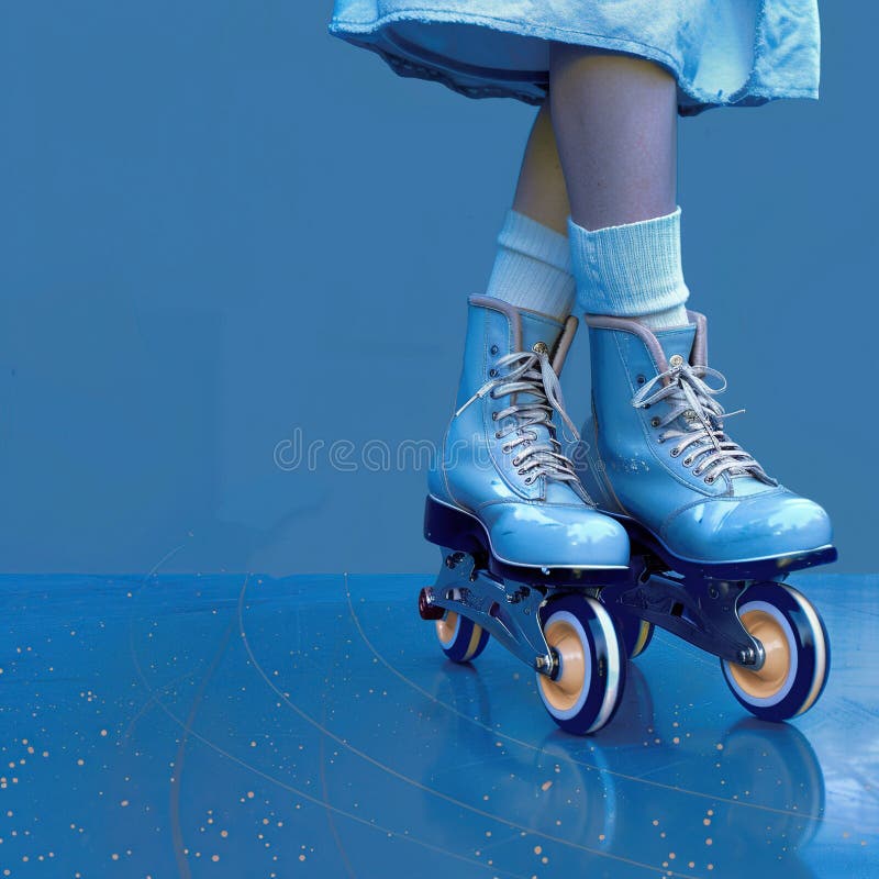 Composition Blue Roller Skate Background. Stock Illustration ...