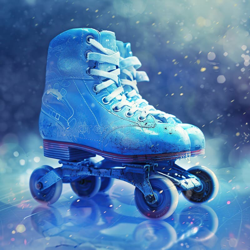Composition Blue Roller Skate Background Stock Illustration ...