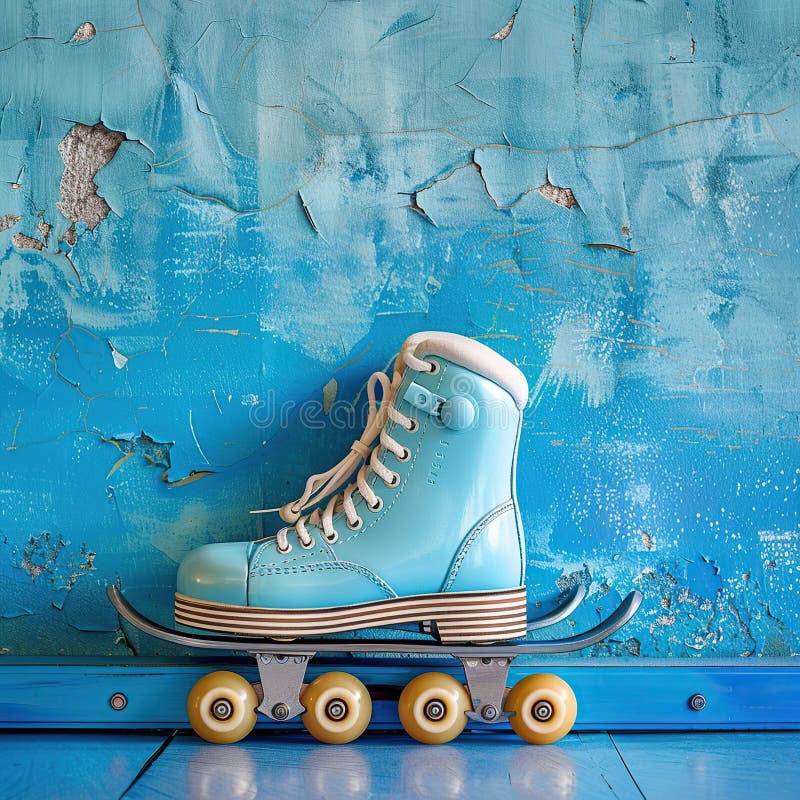 Composition Blue Roller Skate Background. Stock Illustration ...