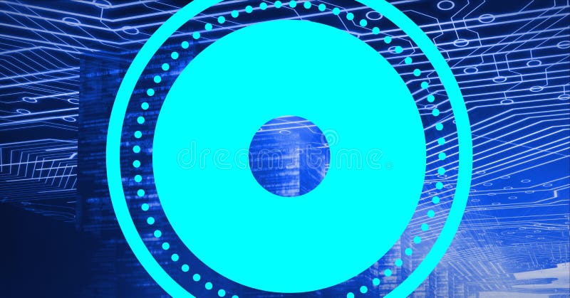 Composition of Blue Scope Scanning Over Computer Circuit Board on Blue ...