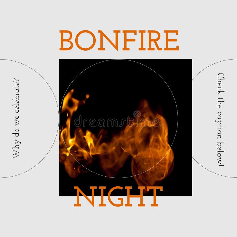 Composition of Bonfire Night Text Over Flame Stock Image - Image of ...