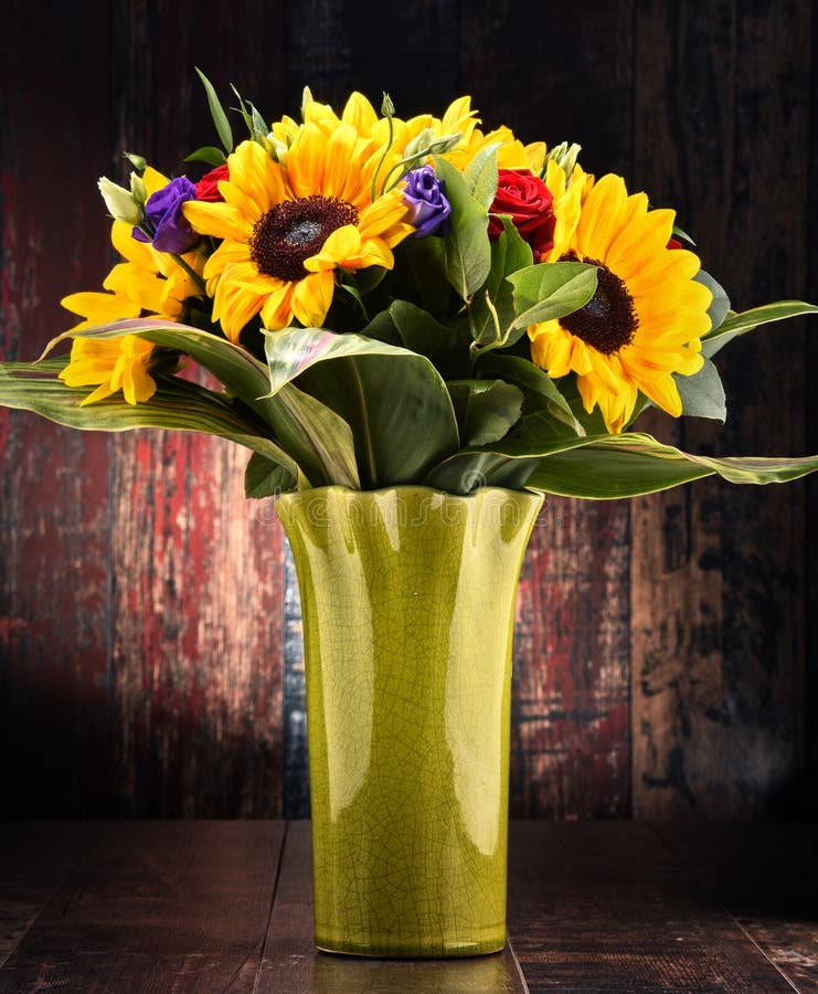 Composition with Bouquet of Flowers Stock Photo - Image of flora ...