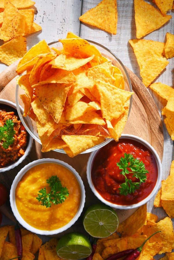 Composition with Bowl of Potato Chips Stock Photo - Image of appetizer ...