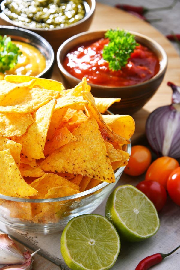 Composition with Bowl of Potato Chips Stock Image - Image of fried ...