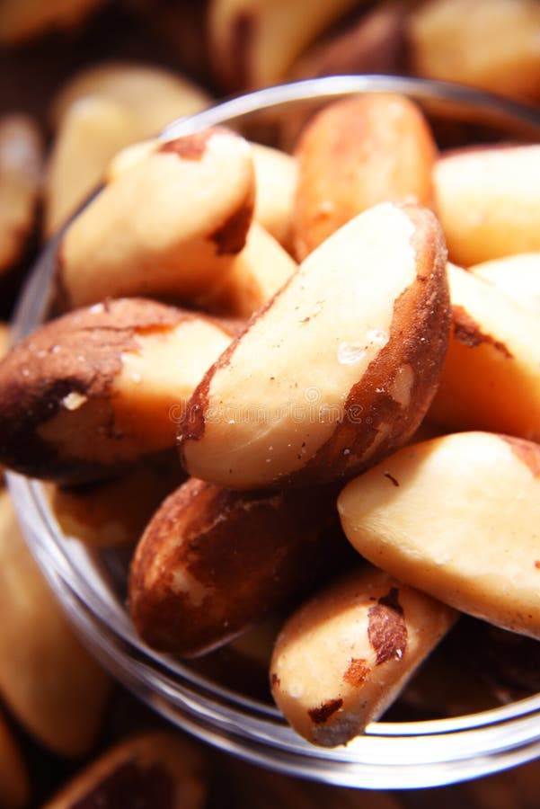 Composition with a Bowl of Shelled Brazil Nuts. Delicacies Stock Photo ...