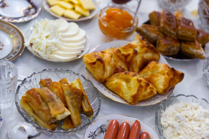 Composition with Breakfast on Table. Georgian Breakfast Stock Image ...