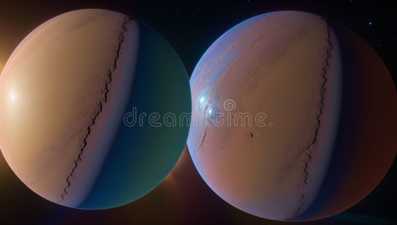 A Composition of a Breathtakingly Daring View of Two Planets AI ...