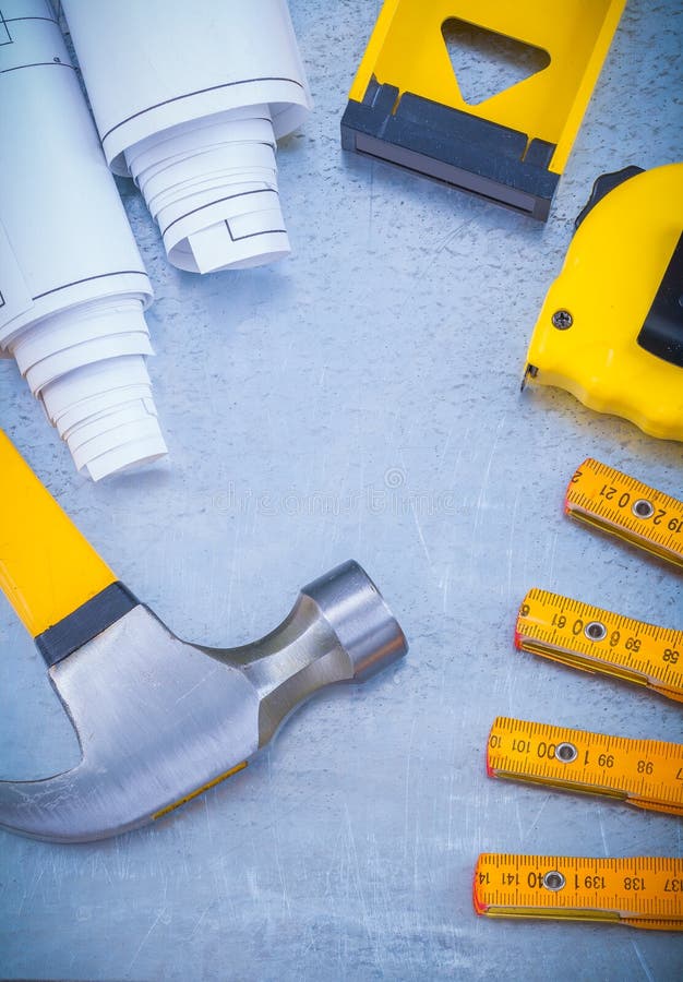 Composition of Building Tools on Industrial Stock Photo - Image of ...