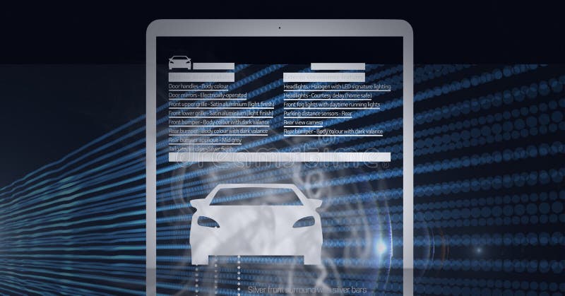 Composition of Car and Data Processing Over Screen and Data Processing ...