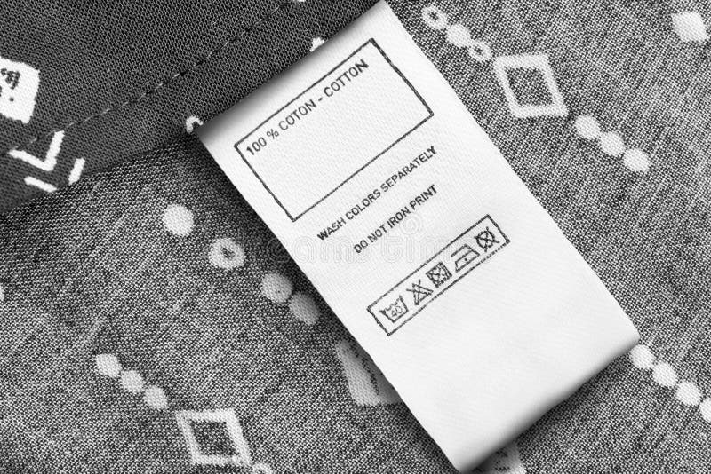 Composition and care label stock image. Image of cloth - 122785915