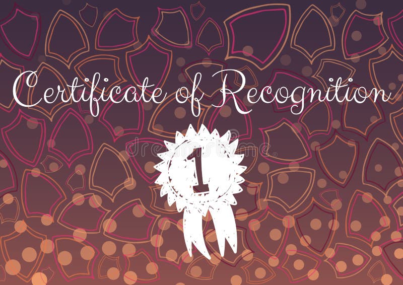 Composition of Certificate of Recognition Text with Copy Space Over ...