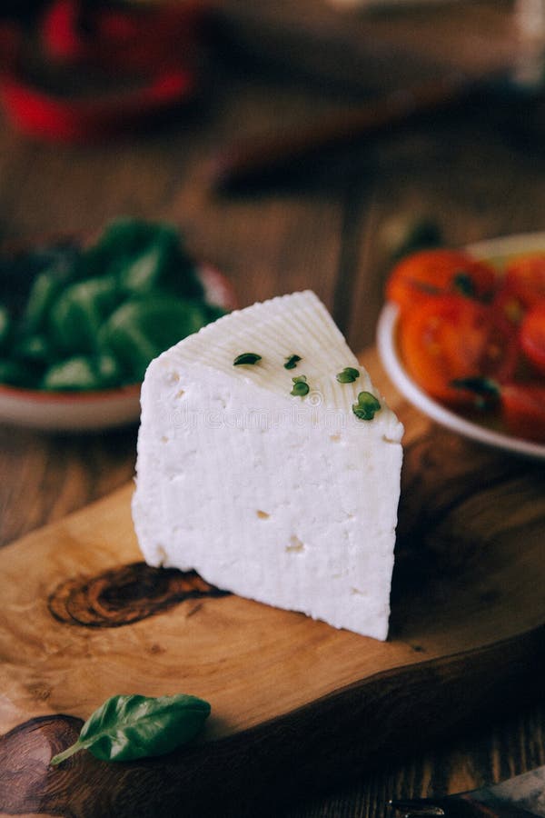 A Large Smooth Round Curd Cheese on a Plate Stock Image - Image of ...