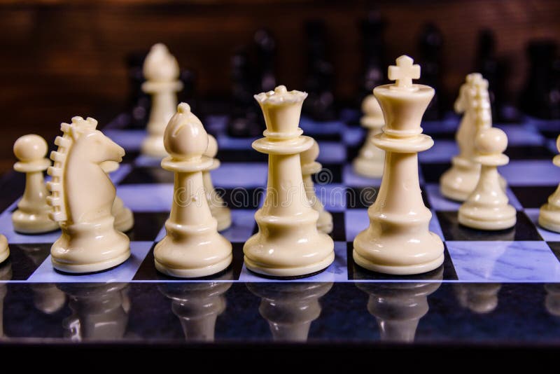 Composition of the Chess Pieces on a Chess Board Stock Image - Image of ...