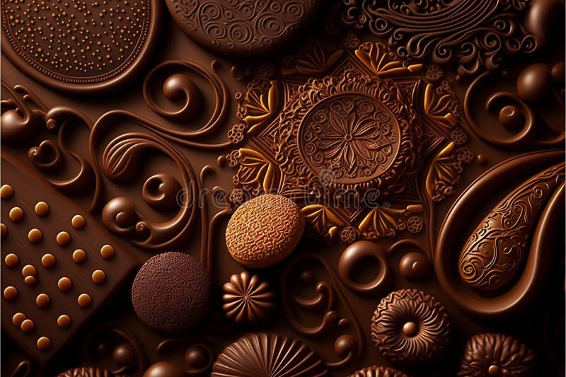 Composition of Chocolate Candies Stock Illustration - Illustration of ...