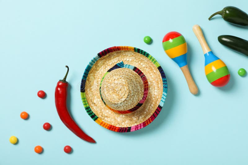 Composition for Cinco De Mayo Concept, Top View Stock Photo - Image of ...