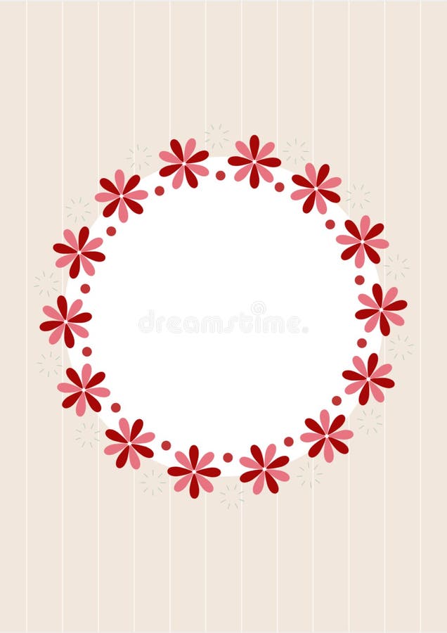 Composition of Circular Frame of Repeated Pink Flower Head Design on ...
