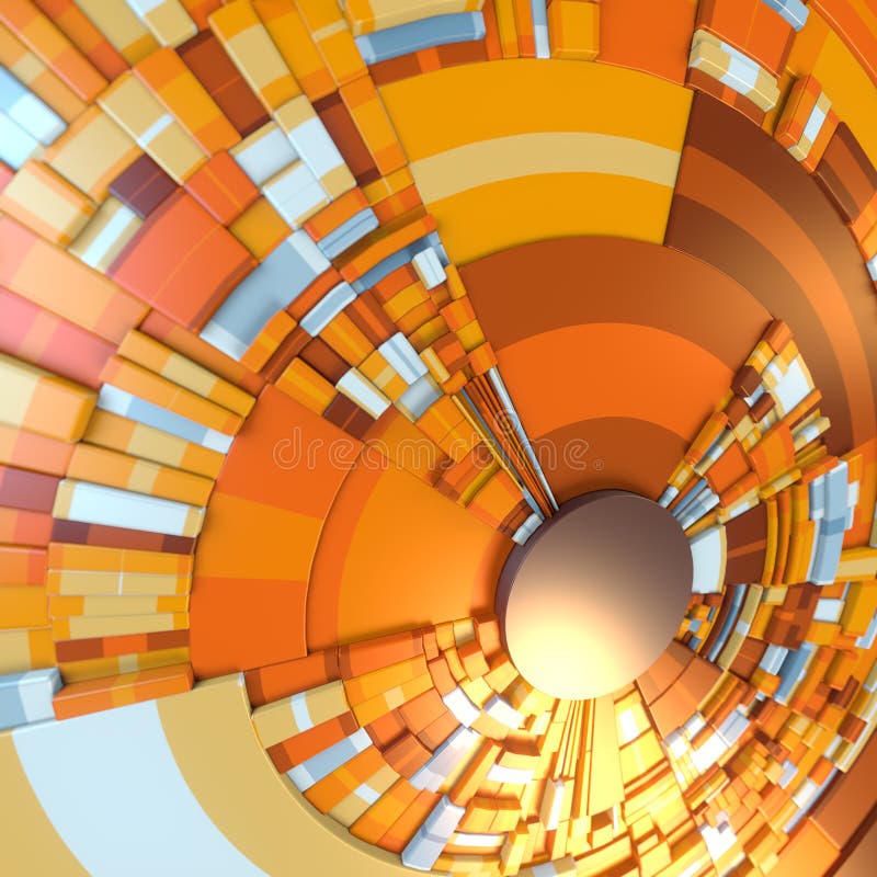 Composition with Circular Multi Colored Geometric Shapes. Depth of ...