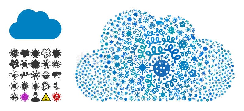 Composition Cloud Icon of Flu Pathogens Stock Vector - Illustration of ...