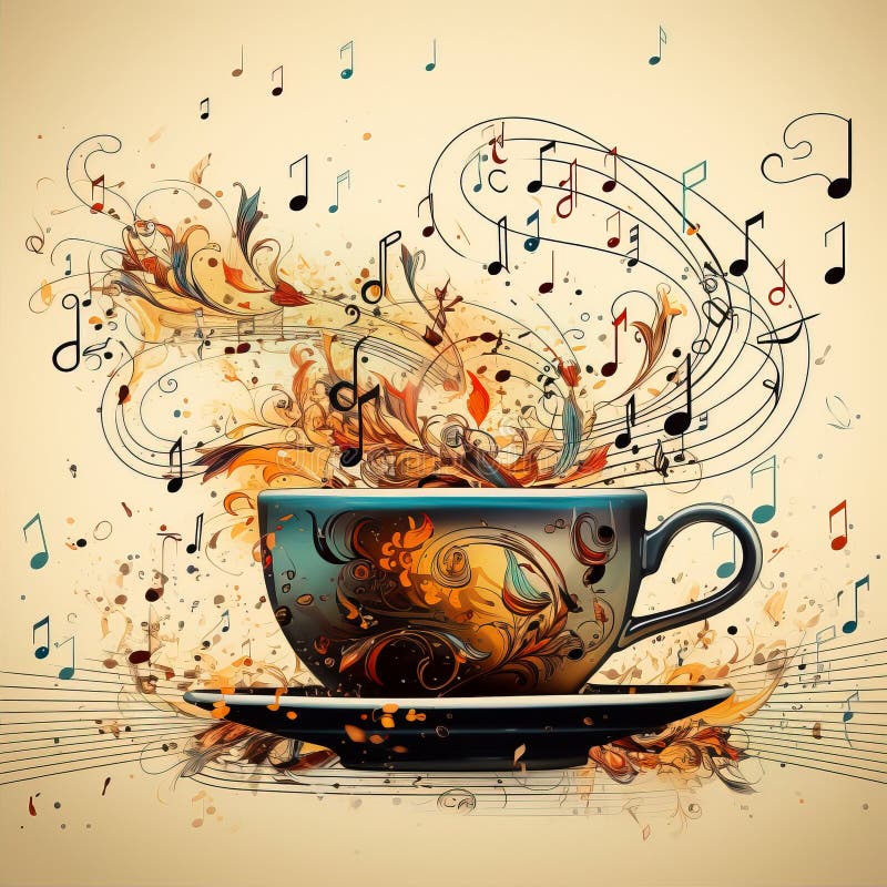 Music Notes Coffee Cup Stock Illustrations – 159 Music Notes Coffee Cup ...