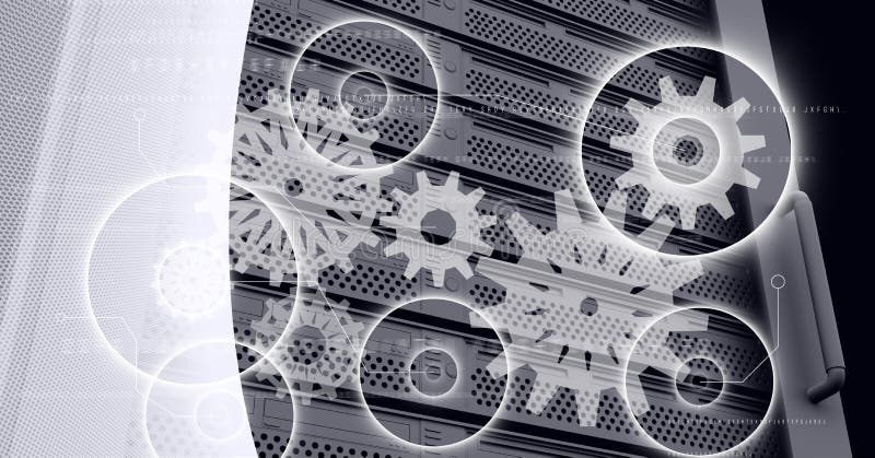 Composition of Cogs Spinning and Data Processing Over Computer Server ...