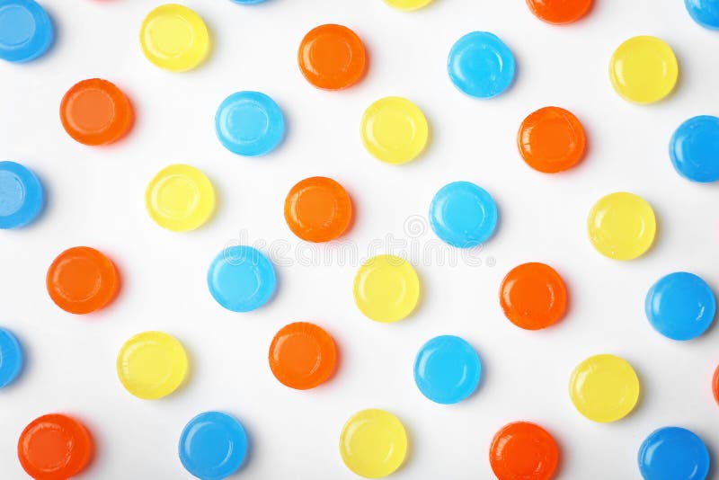 Composition with Color Cough Drops on White Stock Image - Image of ...