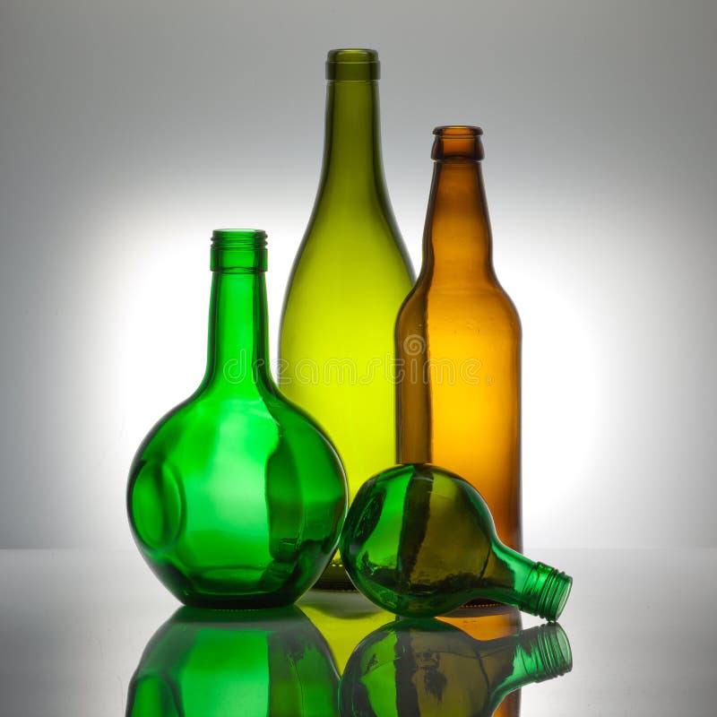 Composition From Color Glass Bottles Stock Photo - Image of vibrant ...