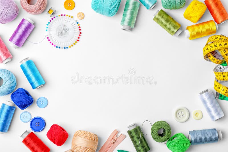 Composition with Color Sewing Threads Stock Image - Image of frame ...