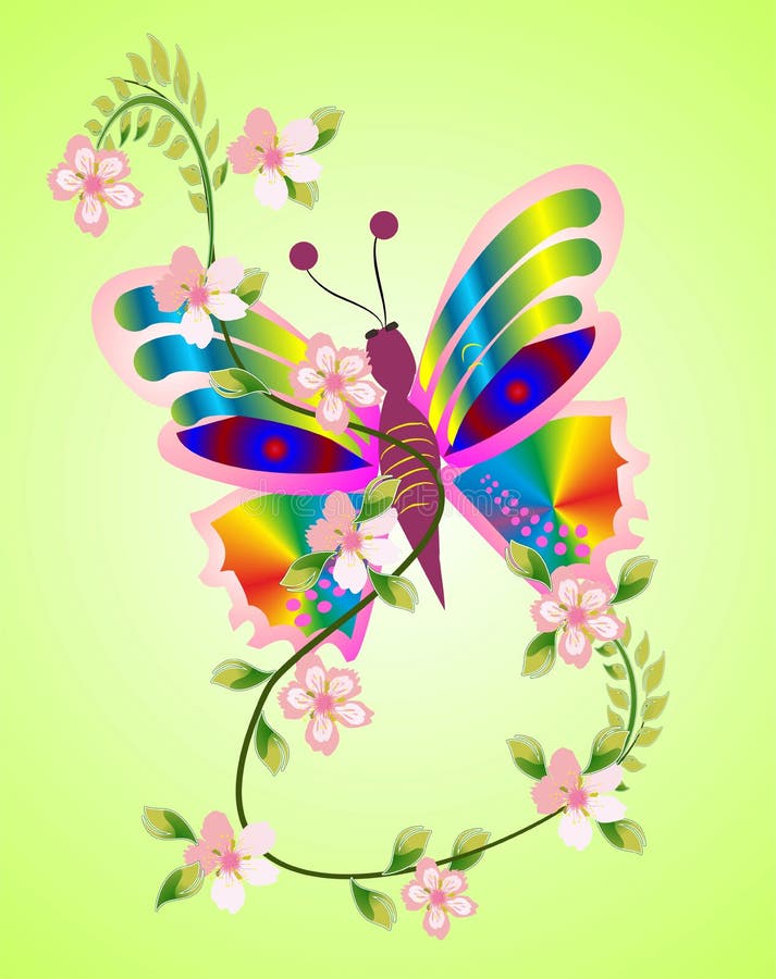 Spring butterfly stock illustration. Illustration of leaves - 30256536