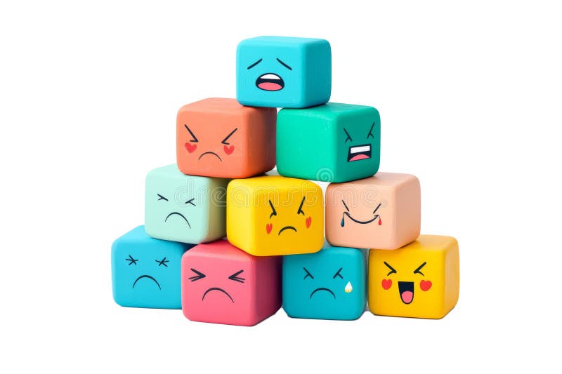 Composition of Colorful Cubes Stacked Together, Each Cube Representing ...