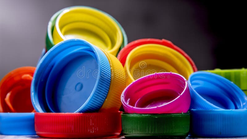 Composition with Colorful Plastic Bottle Caps Stock Photo - Image of ...