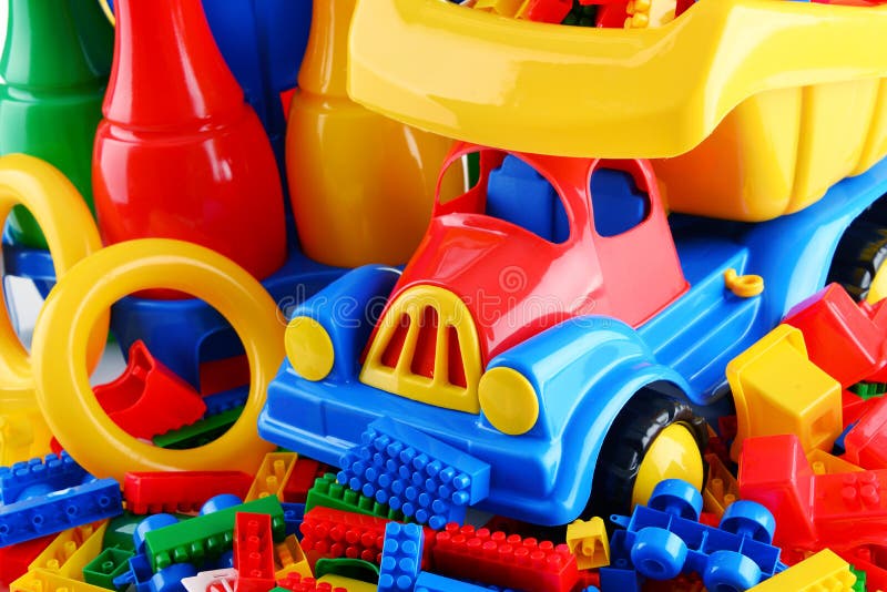Plastic Children Toys Over the Blue Sky Stock Image - Image of sand ...