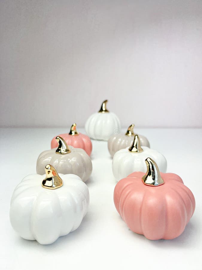 Handmade ceramic pumpkins stock image. Image of collection - 257171275