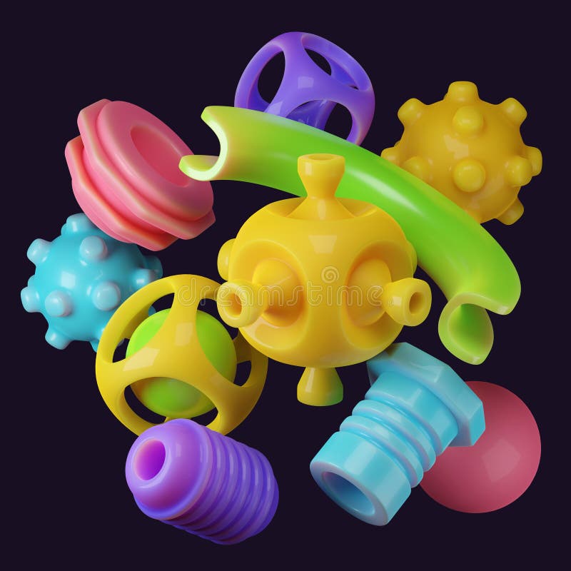 Composition of Colourful Plastic Details Shapes Stock Illustration ... Composition of Colourful Plastic Details Shapes Stock Illustration ...