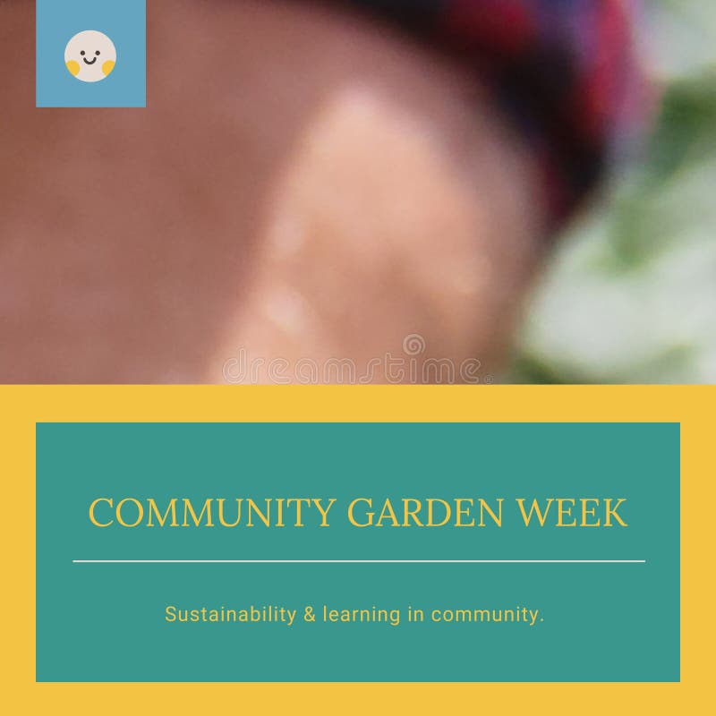 Composition of Community Garden Week Text Over Rows of Seedlings Stock ...