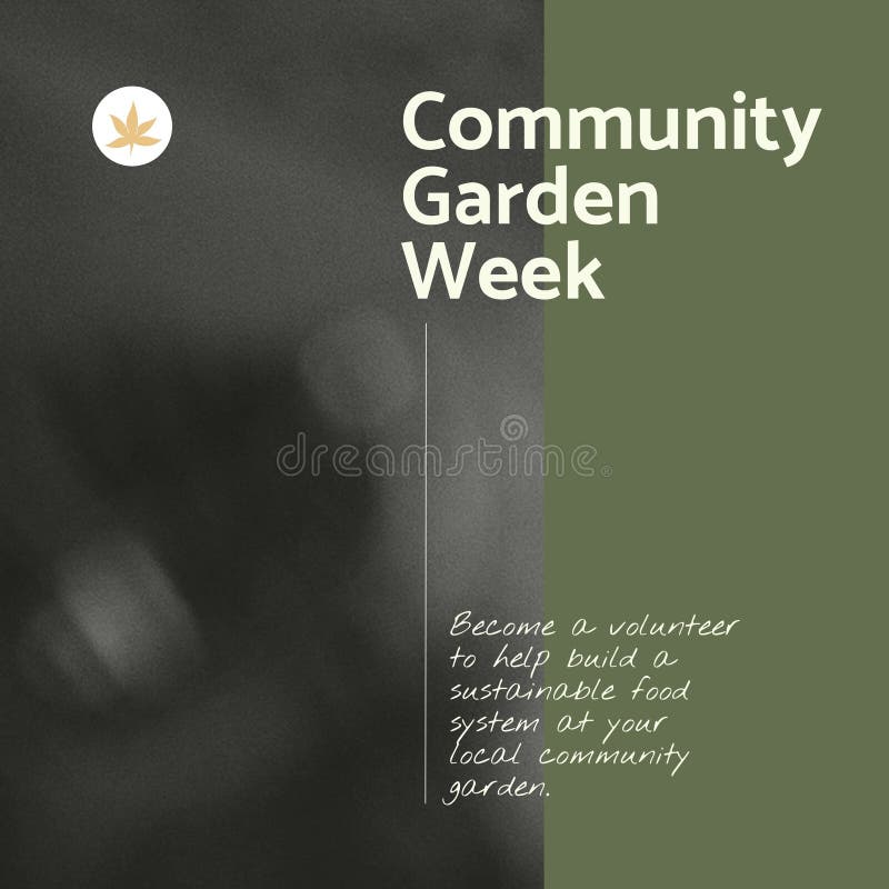 Composition of Community Garden Week Text and Copy Space on Grey ...