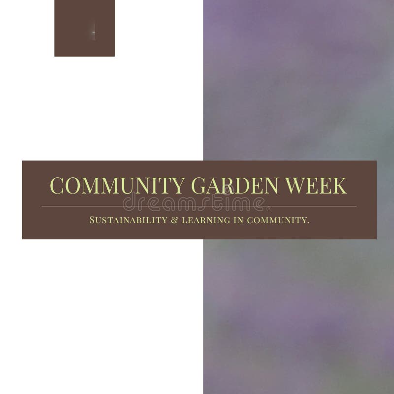 Composition of Community Garden Week Text Over Rows of Seedlings Stock ...