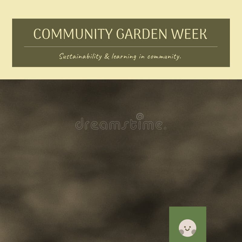 Composition of Community Garden Week Text Over Rows of Seedlings Stock ...