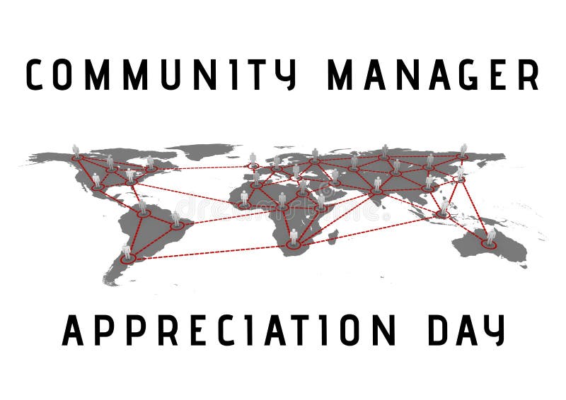 Composition of Community Manager Appreciation Day Text Over World Map ...