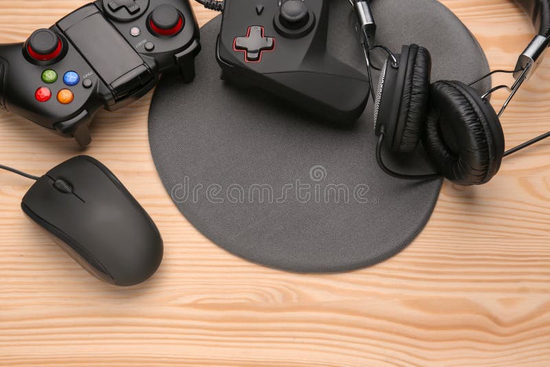 Composition with Computer Mouse and Gaming Gear Stock Image - Image of ...