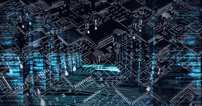 Composition of Computer Processor and Circuit Board Stock Illustration - Illustration of montage ...