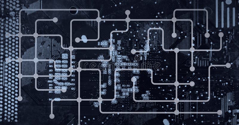 Composition of Computer Processor with Network of Connections and Circuit Board Stock ...
