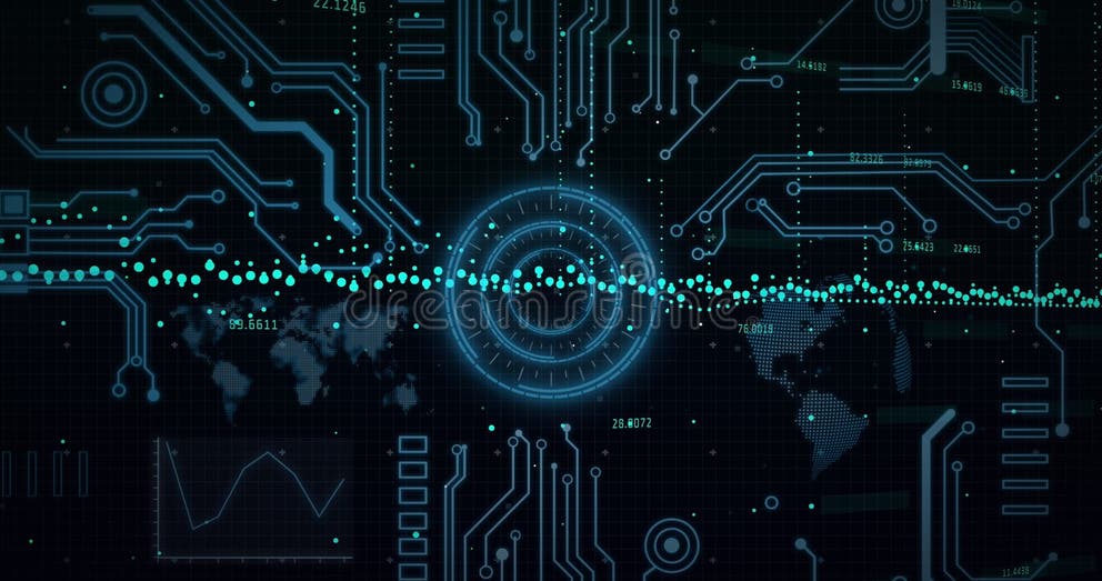 Composition of Computer Processors and Circuit Board Stock Illustration - Illustration of ...