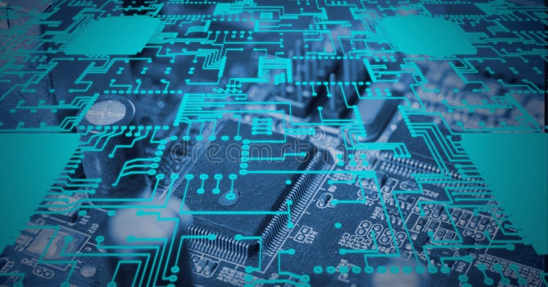 Composition of Computer Processors and Circuit Board Stock Illustration - Illustration of world ...