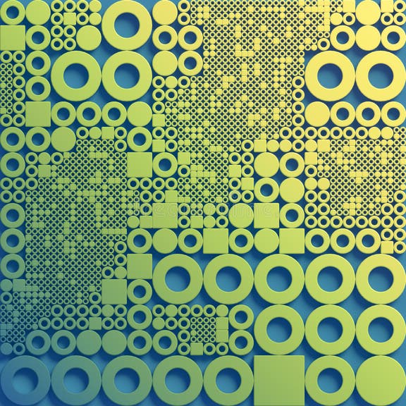 A Composition of Concentric Rings and Rectangles that Create a Visual ...